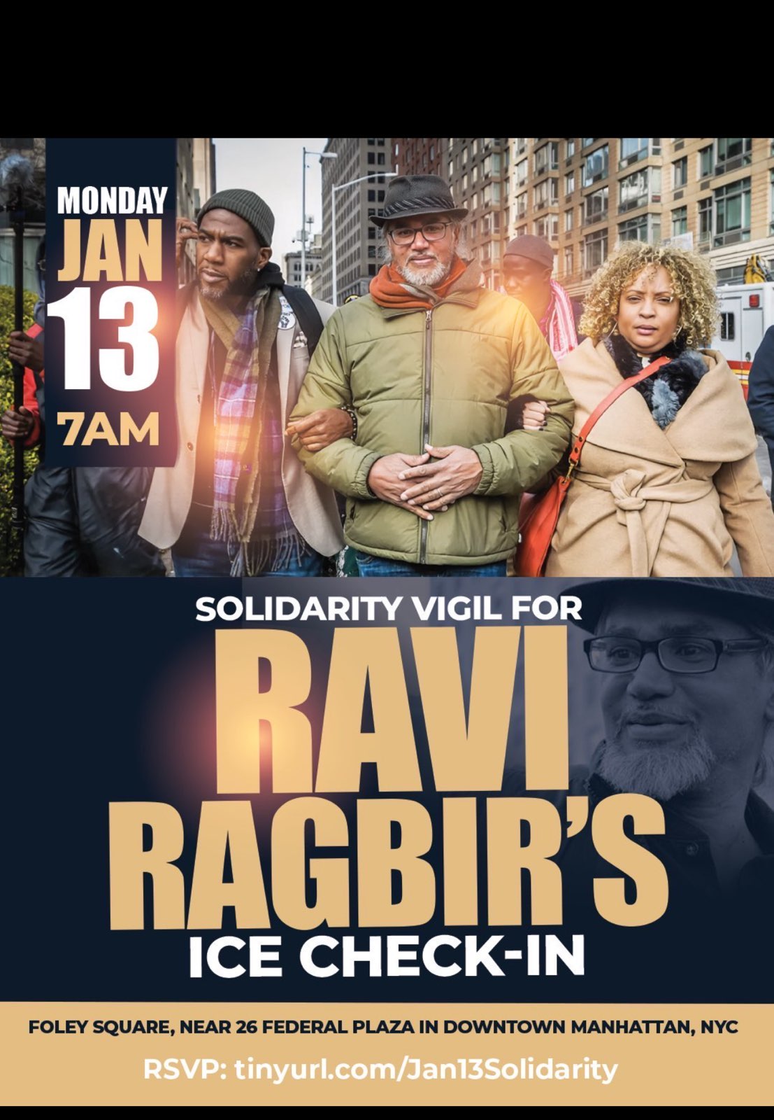Join Us Jan. 13 for a Solidarity Vigil at Ravi’s ICE Check In | Support Ravi Ragbir